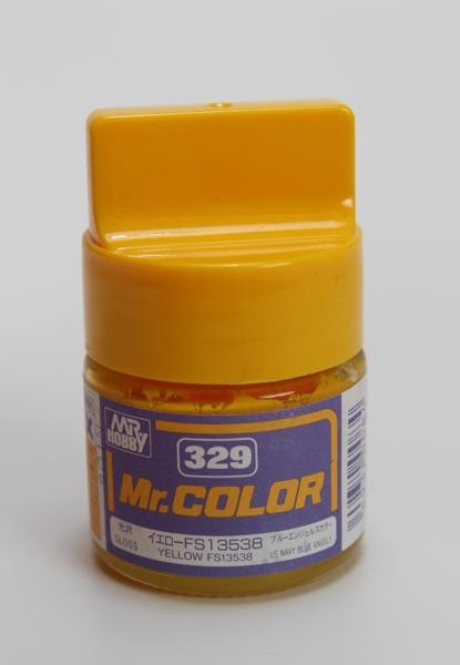 GUNZE 郡是 Mr. COLOR 光澤FS13538黃 YELLOW 10ml 模型專用漆 NO.C-329,C329